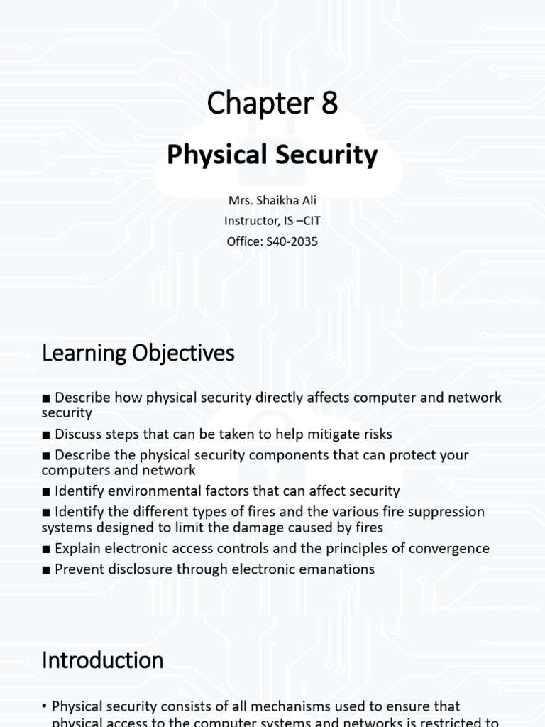 Chapter 8 Physical Security - Student Version | PDF | Computer Security | Security