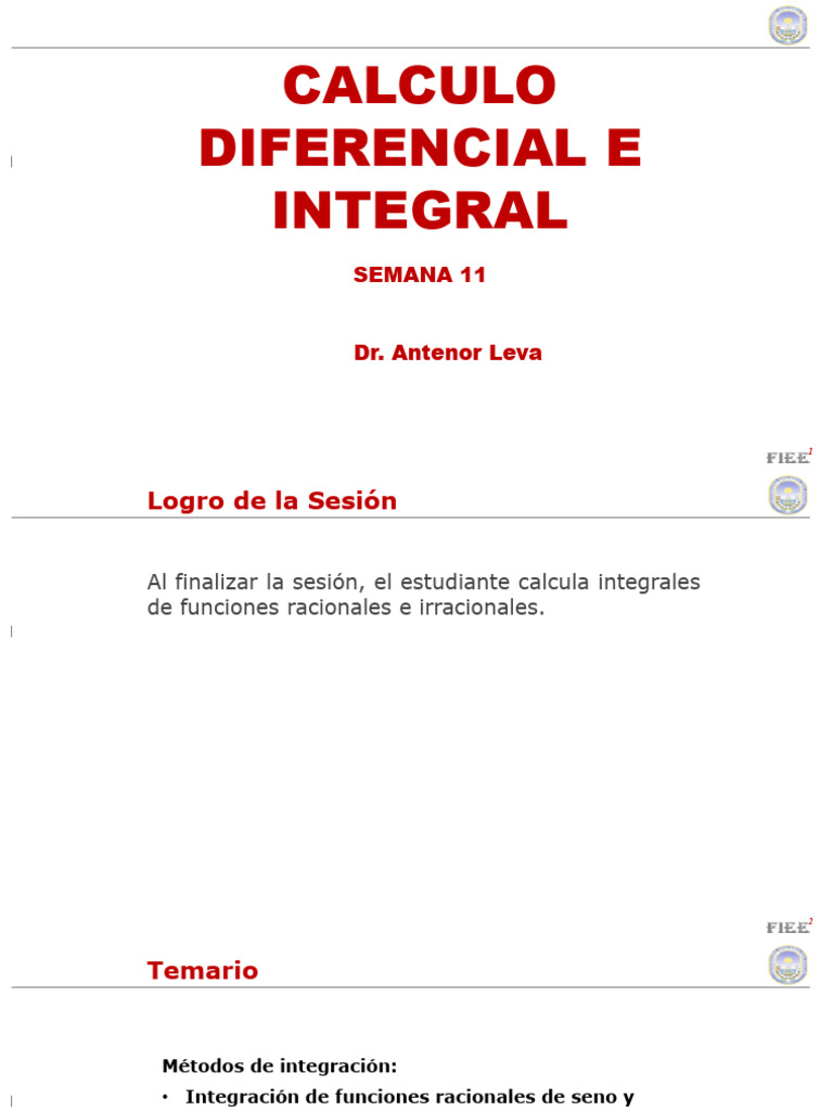 S11.s1-Integrales Racionales e Irracionales | PDF