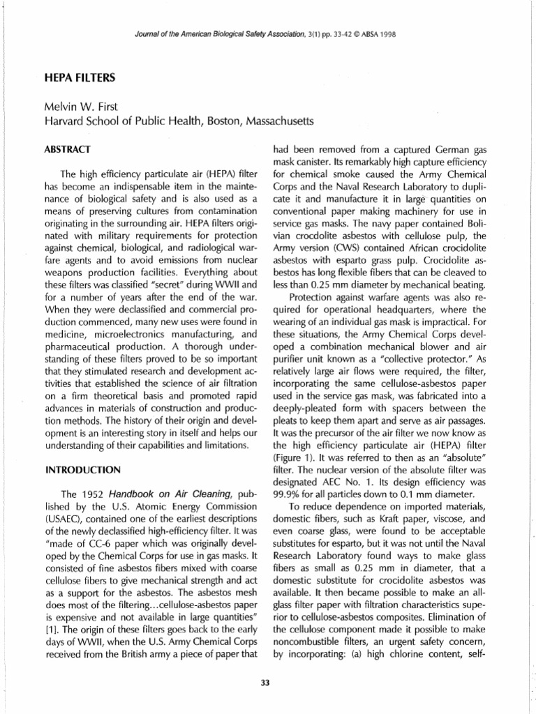 Hepa Filters | PDF | Filtration | Force