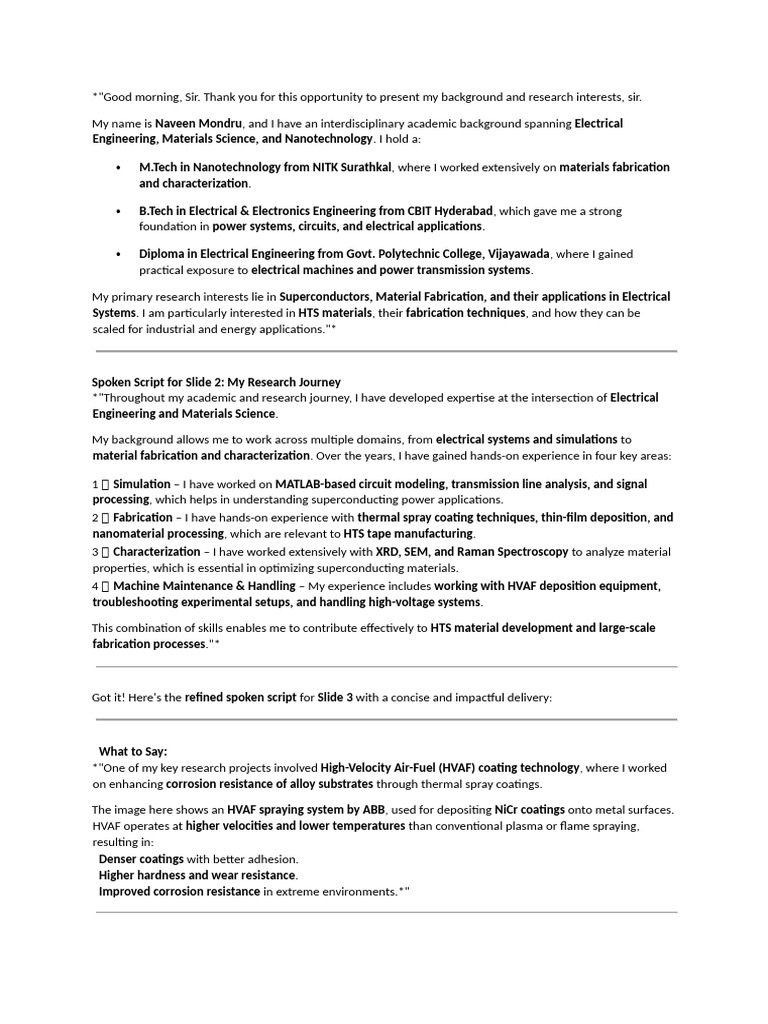 Presentation Script Pdf Corrosion High Temperature Superconductivity