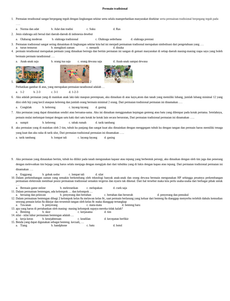 Tuga Kelas 8 Permain Tradisional | PDF