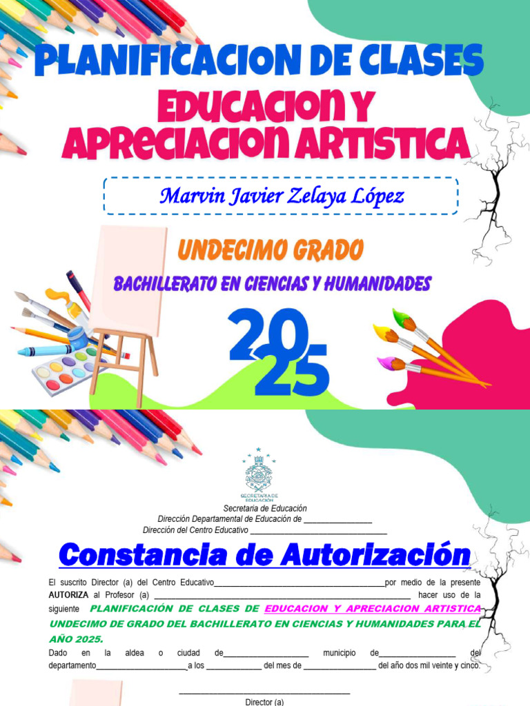 Planificación Educ. Artística 2025 | PDF | Evaluación | Aprendizaje
