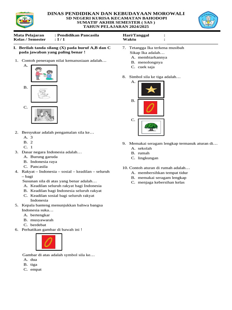 Soal Sas Pancasila | PDF