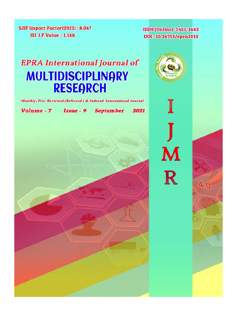 855pm - Epra Ijmr Sep 2021 Full Journal | PDF | Data Center | Tourism