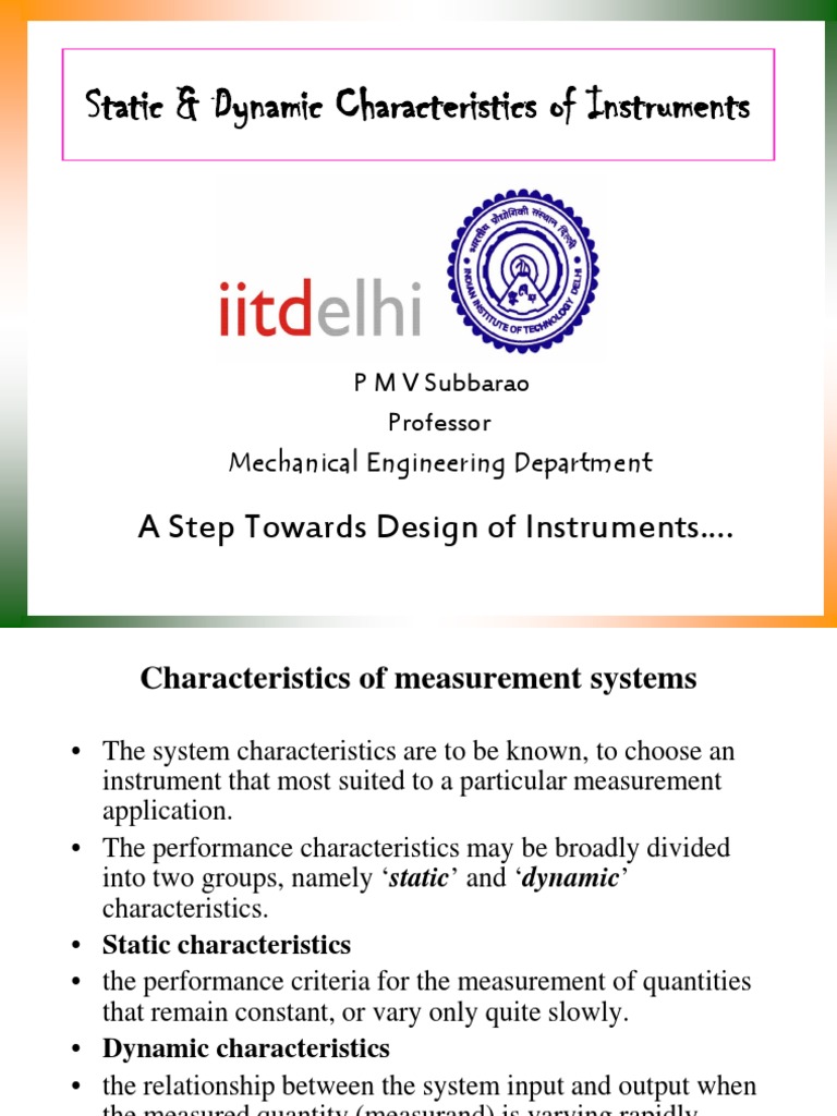 Static and Dynamic Characteristics of Instruments | PDF | Hysteresis ...