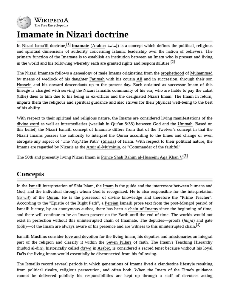Imamate_in_Nizari_doctrine | PDF | Ali | Abrahamic Religions