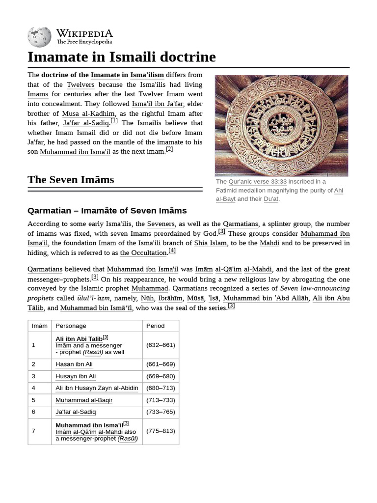 Imamate in Ismaili Doctrine | PDF | Islamic Branches | Islamic Mysticism