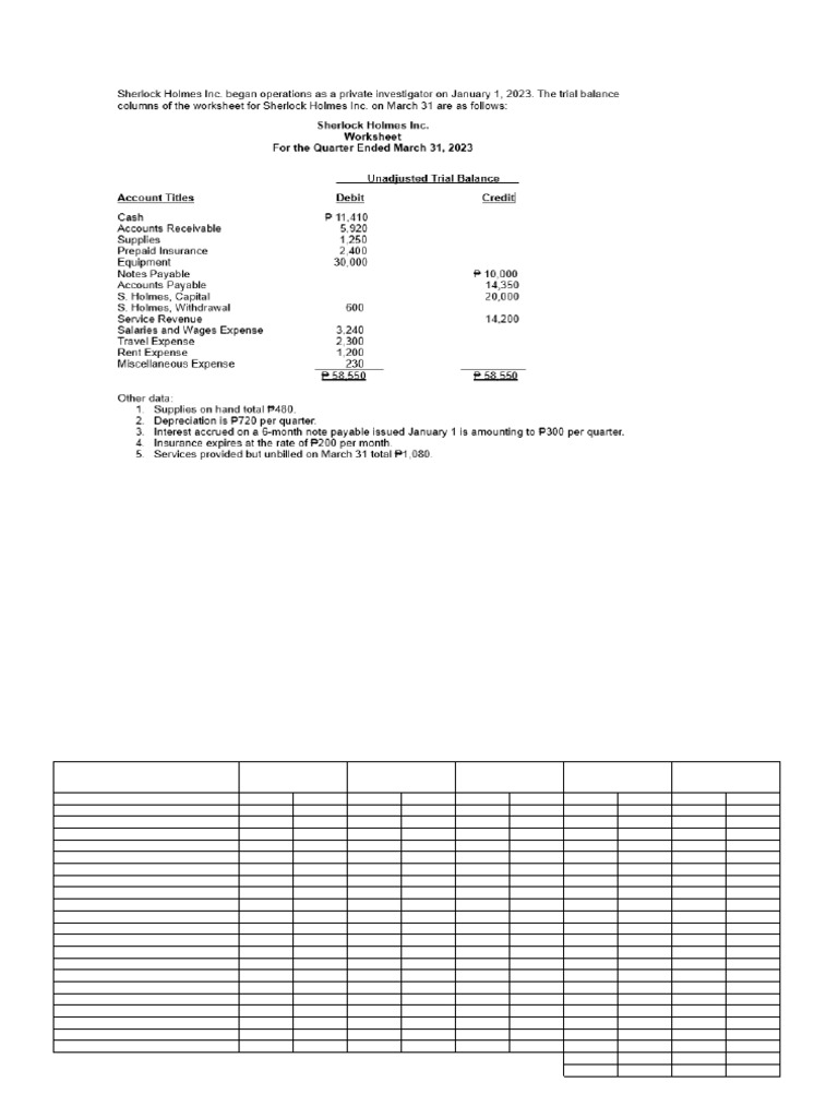 Sherlock_Holmes_Worksheet_FS | PDF | Expense | Depreciation