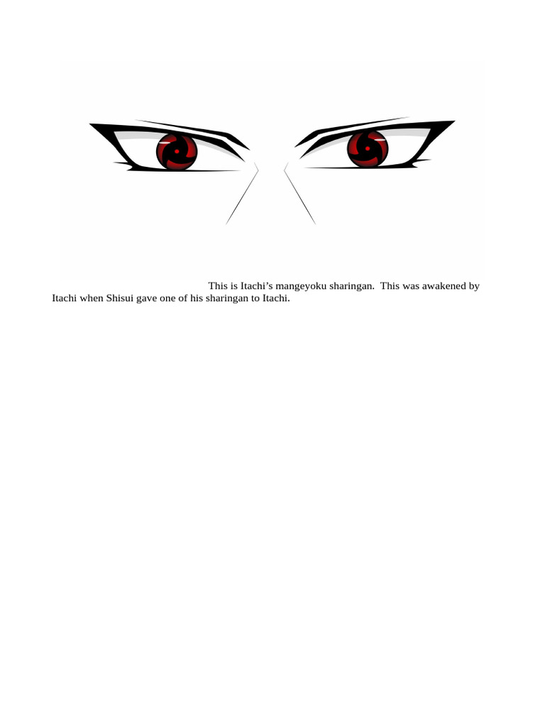 Itachi's Mangekyo Sharingan Origin | PDF