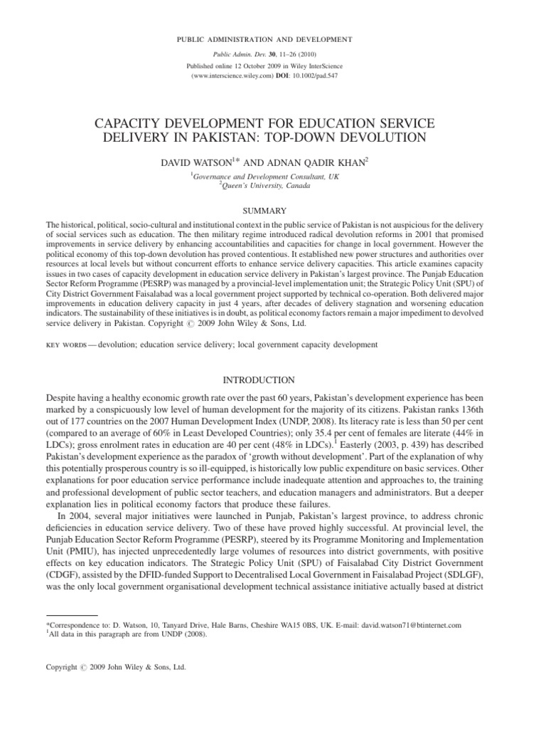 3 Capacity Development in Public Sector | PDF | Governance | Teachers