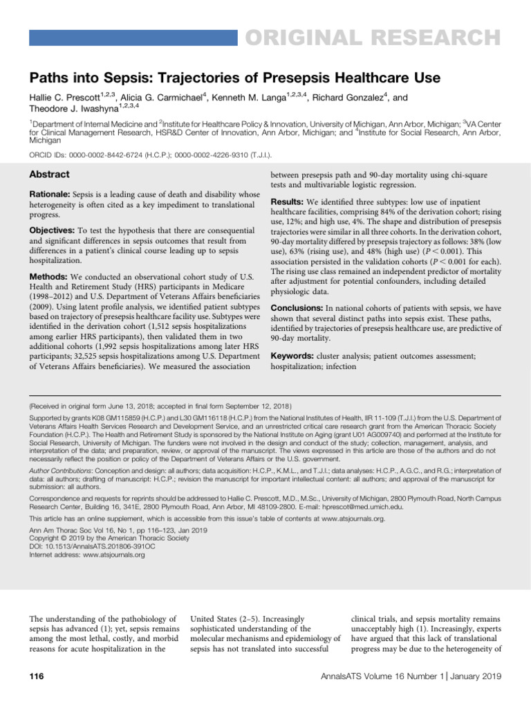 Pre sepsis | PDF | Comorbidity | Sepsis