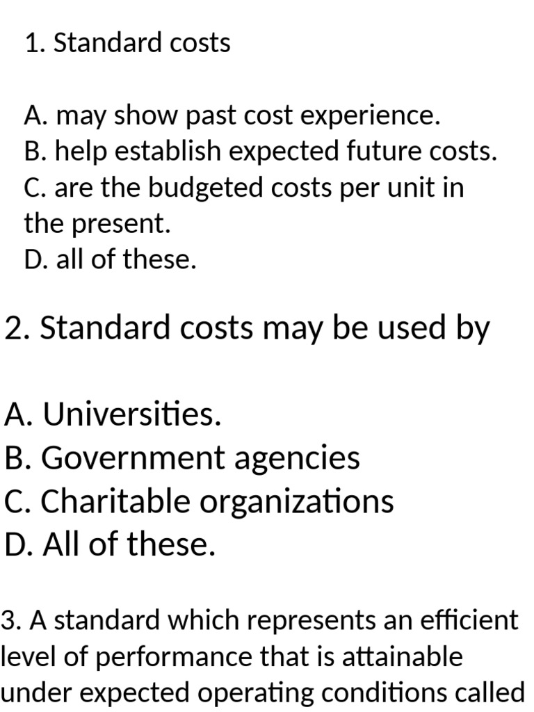 Understanding Standard Costs and Variances | PDF