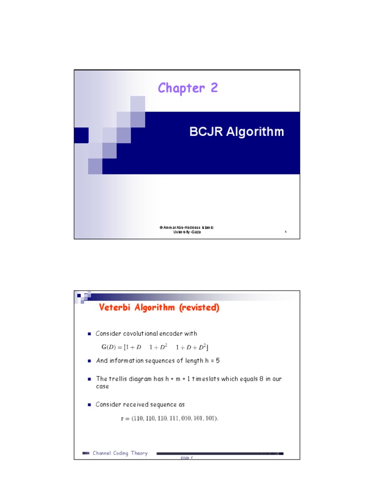 Sova And Bcjr Pdf Forward Error Correction Fault Tolerance
