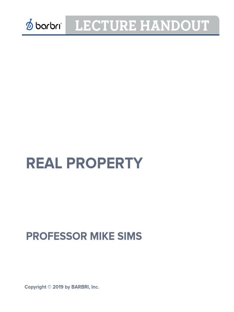 Real Property Handout | PDF | Concurrent Estate | Fee Simple
