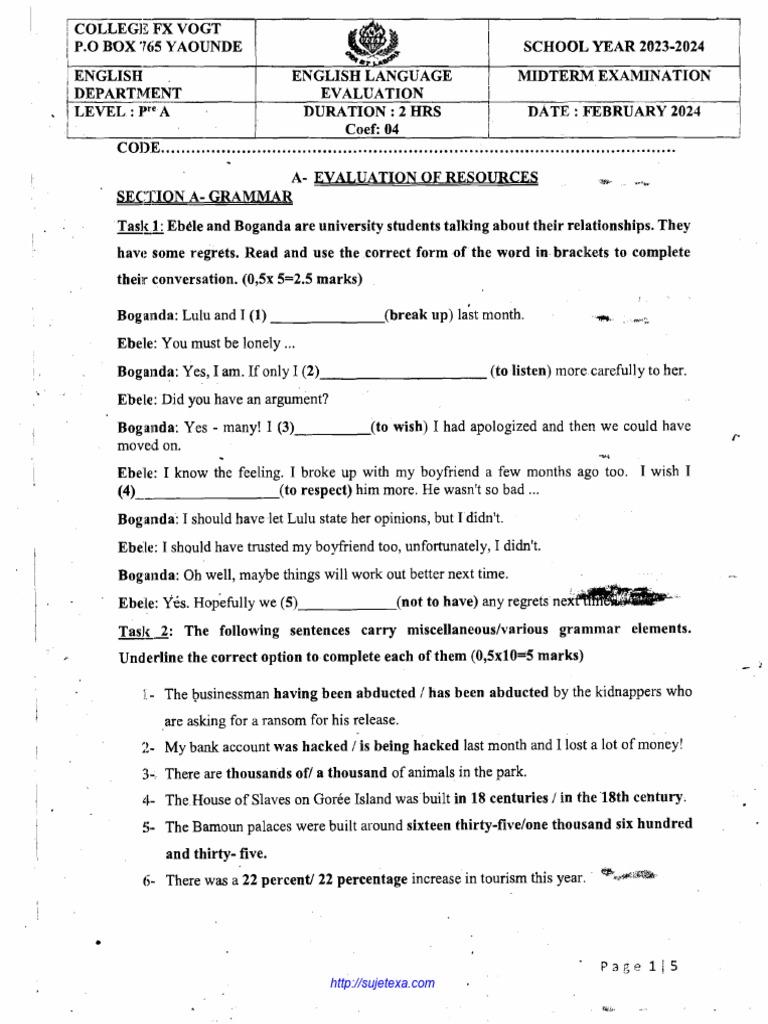 1erea4 English 4e Seq Col.F.X.Vogt 2023!2024 | PDF | Tourism