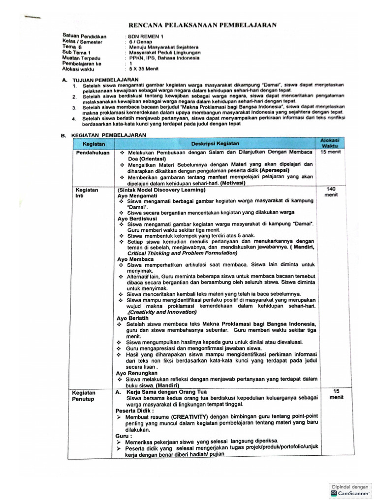 RPP Kls 6 - Sanitasi Dan Drainase | PDF