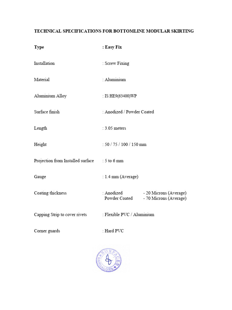 Technical Specification - Easy Fix | PDF