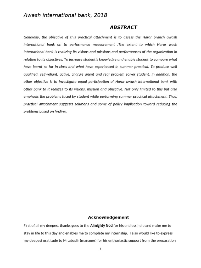 awash bank | PDF | Banks | Economics