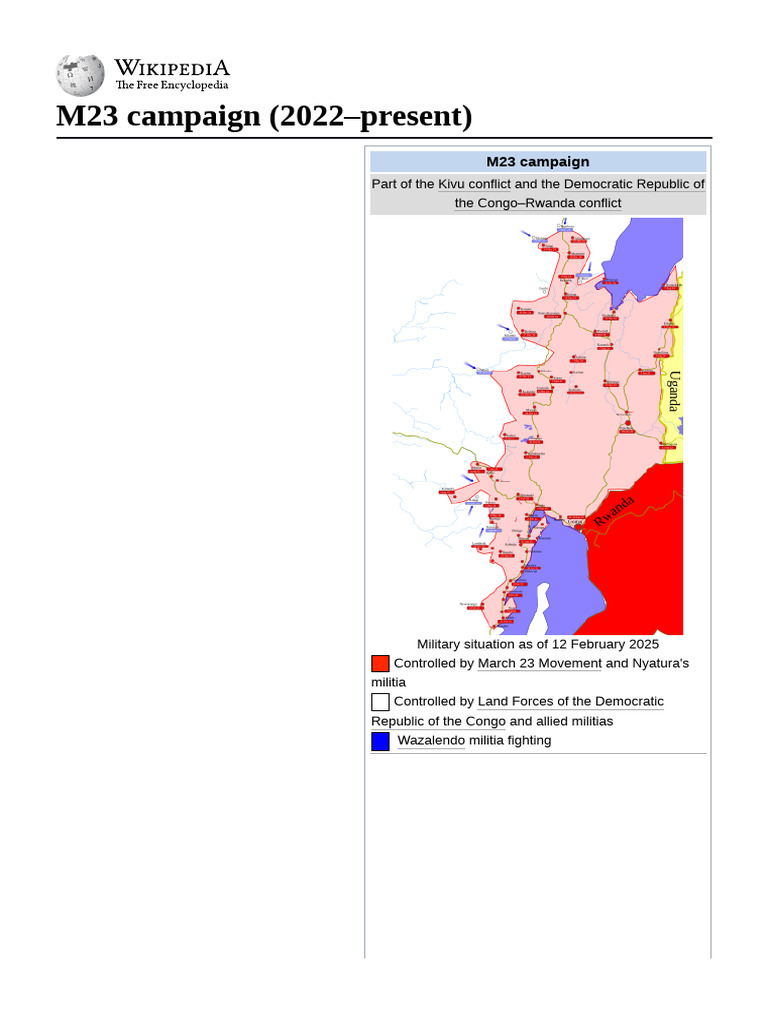 M23 Campaign Overview (2022–Present) | PDF | Military | Democratic ...