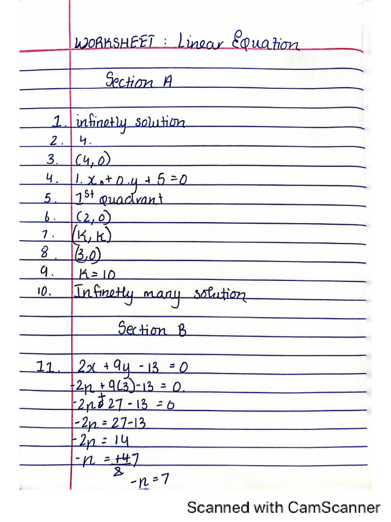 Linear Equations HH | PDF