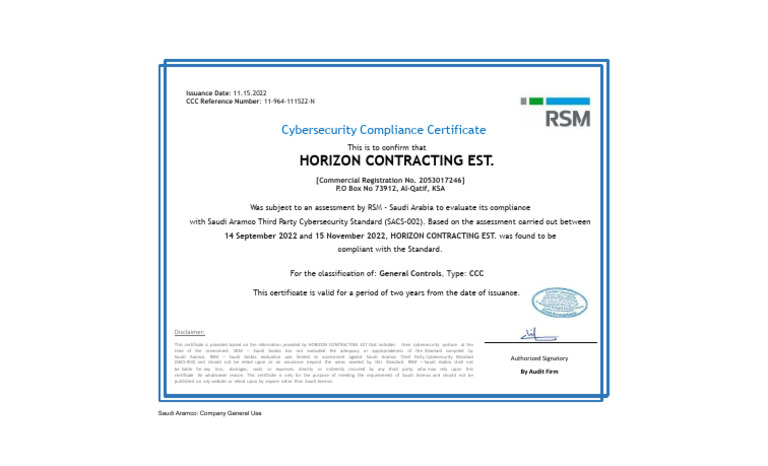 Cybersecurity Compliance Certificate | PDF