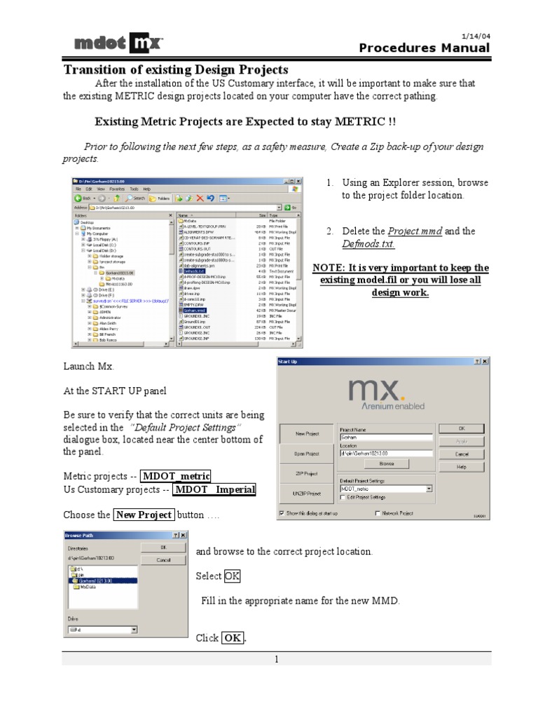 Transition of Existing Design Projects: Procedures Manual | PDF ...