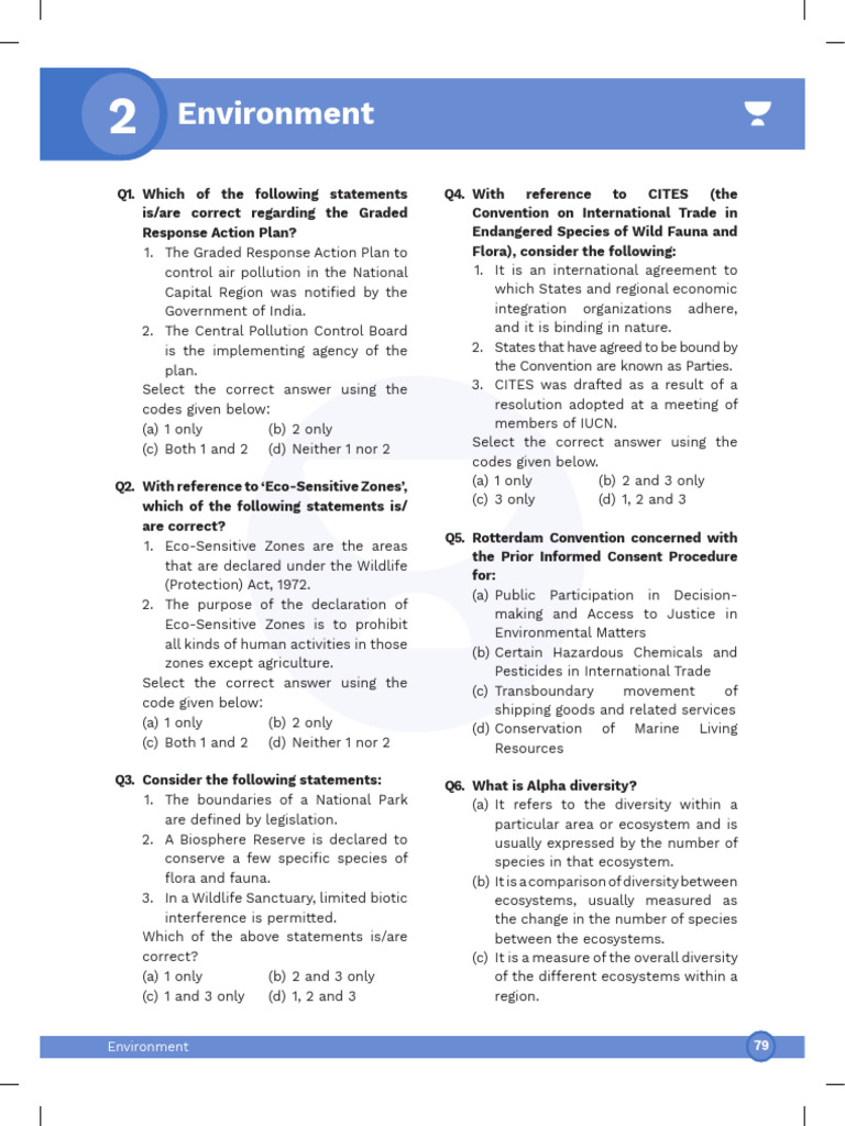 Environmental Quiz: Key Concepts & Facts | PDF | Ecosystem ...