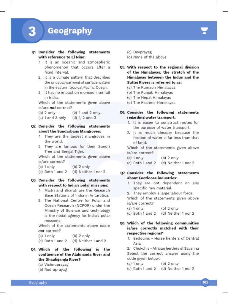 Question Bank Geography | PDF | Weather | Himalayas
