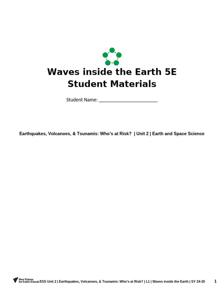 ESS U2 Earthquakes Volanoes Tsunamis Whos at Risk L1 Waves Inside The ...
