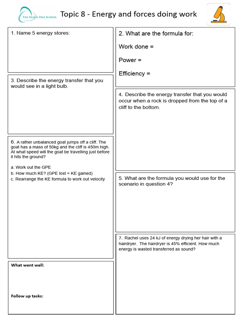 Energy Transfer and Efficiency Concepts | PDF | Force | Classical Mechanics
