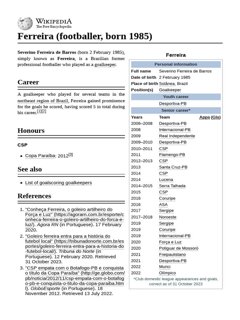 Ferreira_(footballer,_born_1985) | PDF | Association Football Clubs