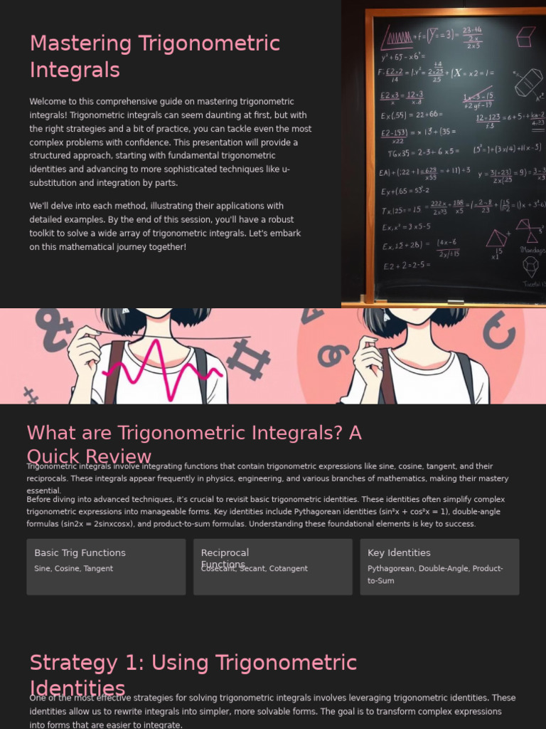 Mastering-Trigonometric-Integrals - PPTX 20250214 144809 0000 | PDF | Trigonometric Functions ...