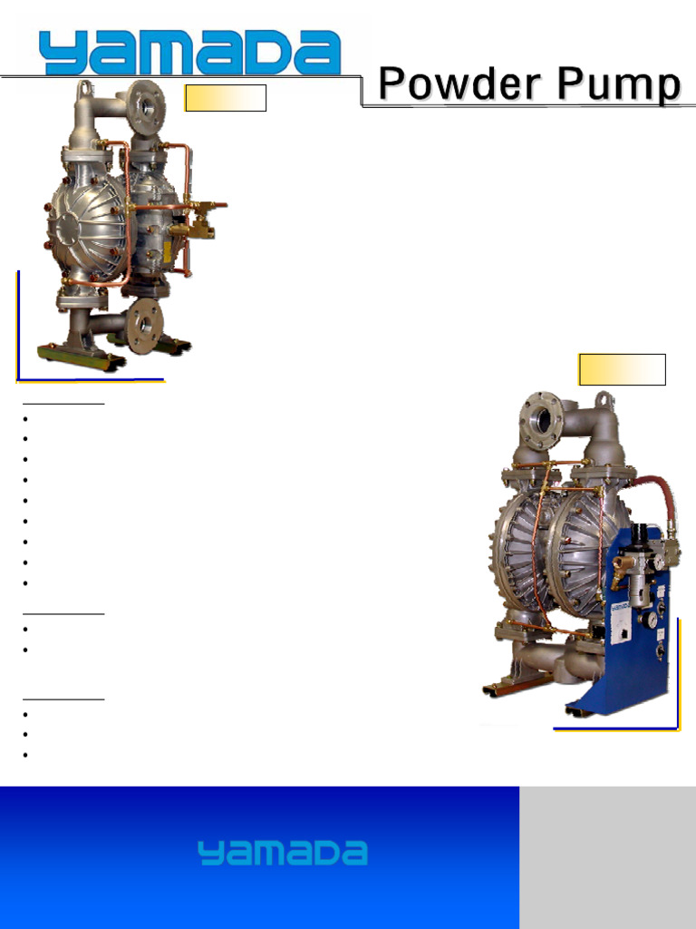 YAMADA Powder Pump Manual | PDF | Pump | Silicon Dioxide