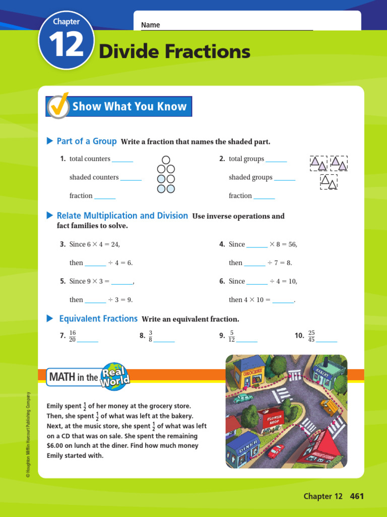G5 GoMath EN NL SE C12 Divide Fractions | PDF | Division (Mathematics ...