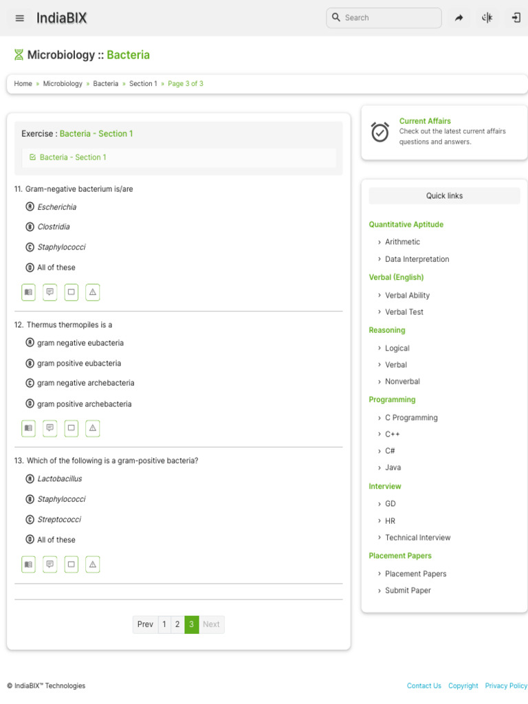Bacteria Section 1 - Microbiology Questions and Answers Page 3 | PDF ...