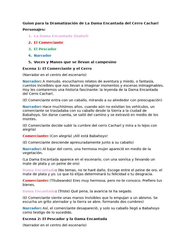 La Dama Encantada Del Cerro Cacharí | PDF