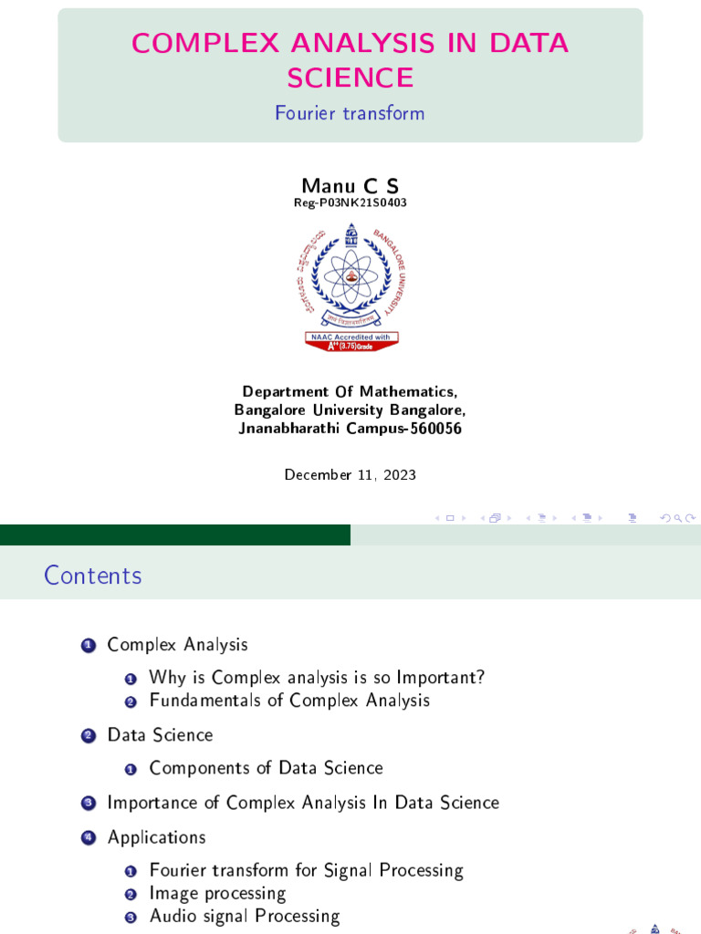 Complex Analysis in Data | PDF | Mathematical Analysis | Data Science