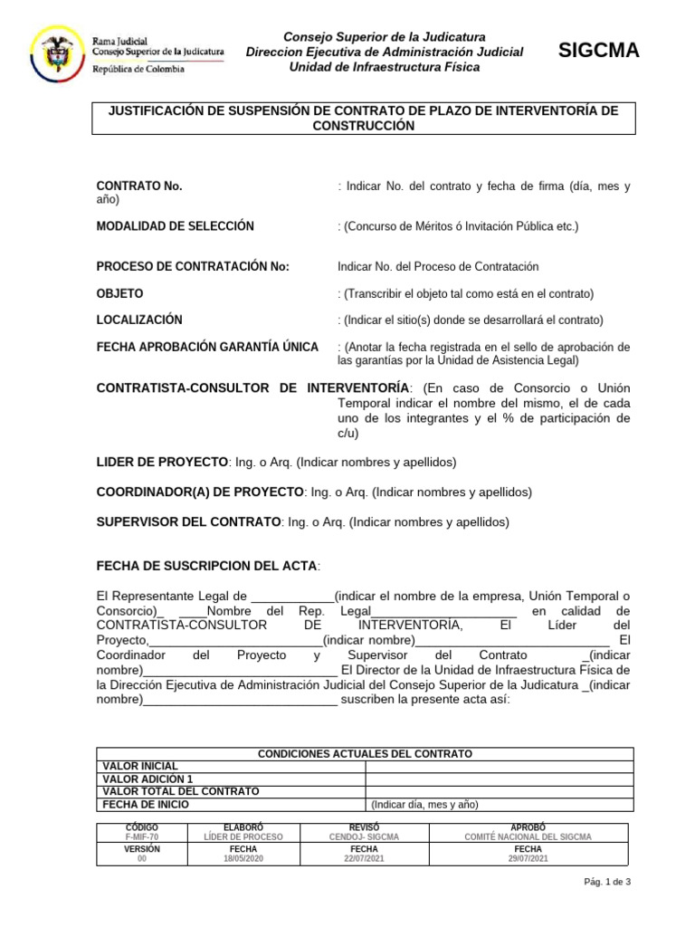 JUST SUSP CONT PLAZO INTERV CONSTR 70 | PDF