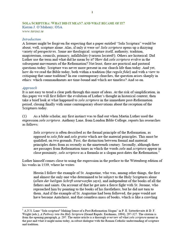 Sola Scriptura | PDF | Sola Scriptura | Martin Luther