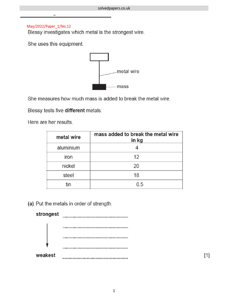 2022 17 Mass and Weight Checkpoint - Primary Physics | PDF