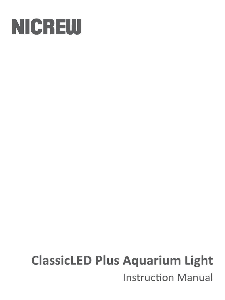 NICREW ClassicLED Plus Aquarium Light Instruction Manual | PDF