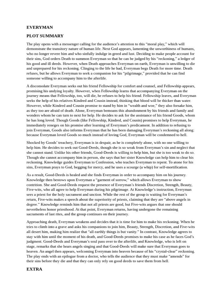Everyman FINAL | PDF | Penance | Salvation