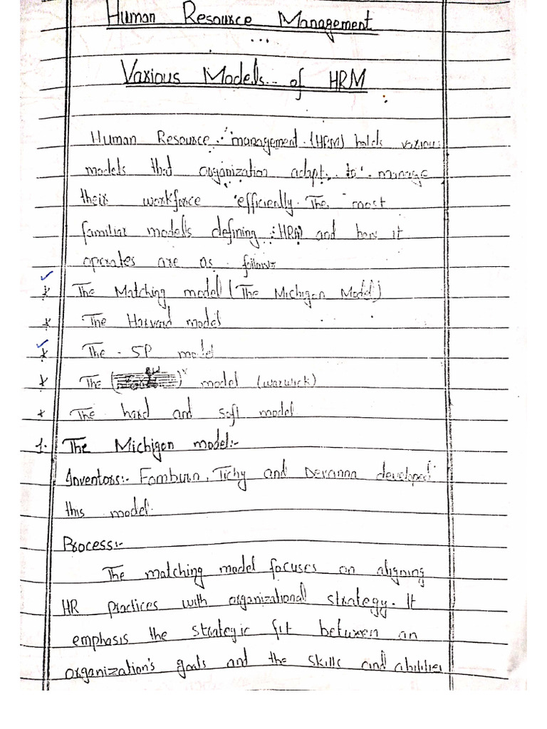 Various Models of HRM | PDF
