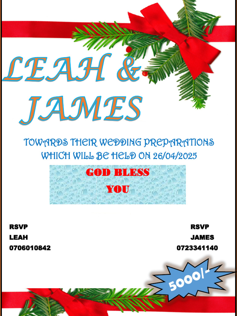 God Bless YOU: Towards Their Wedding Preparations Which Will Be Held On 26/04/2025 | PDF