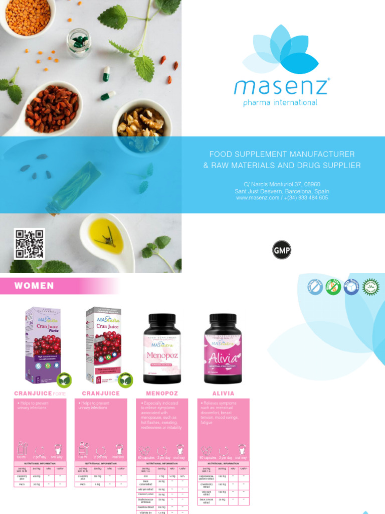 MASENZ Catalog - GMP Food Supplements 2024 (Compressed) | PDF | Sleep | Magnesium