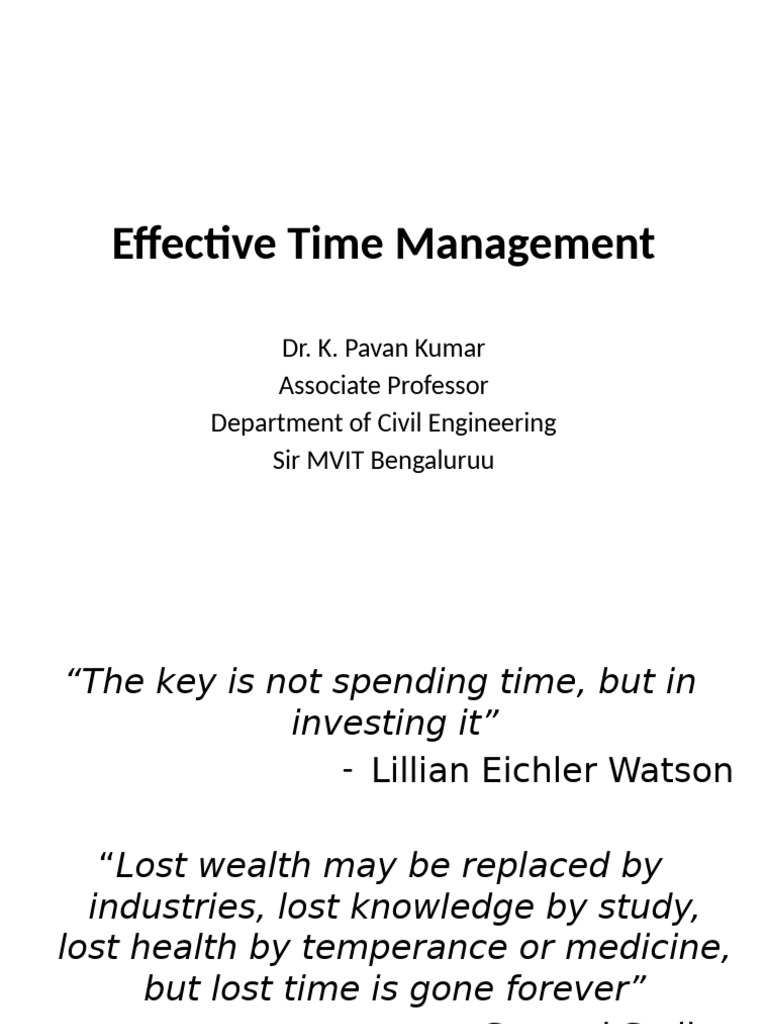 Effective Time Management | PDF | Labour Economics | Goal