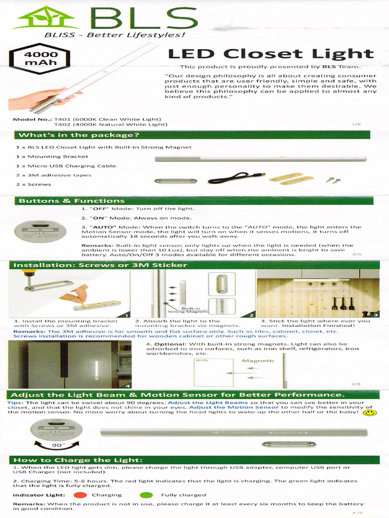 Closet Lights Instructions | PDF