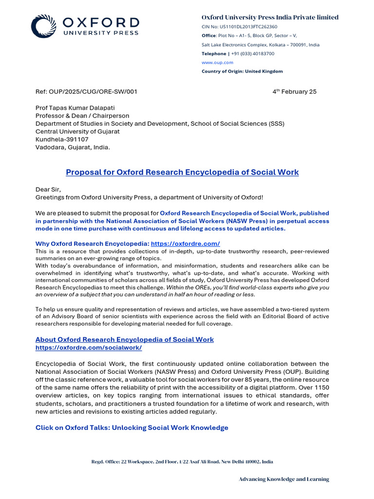 CUG OUP ORE Social Work Proposal 040225 | PDF | Social Work | Mental Health