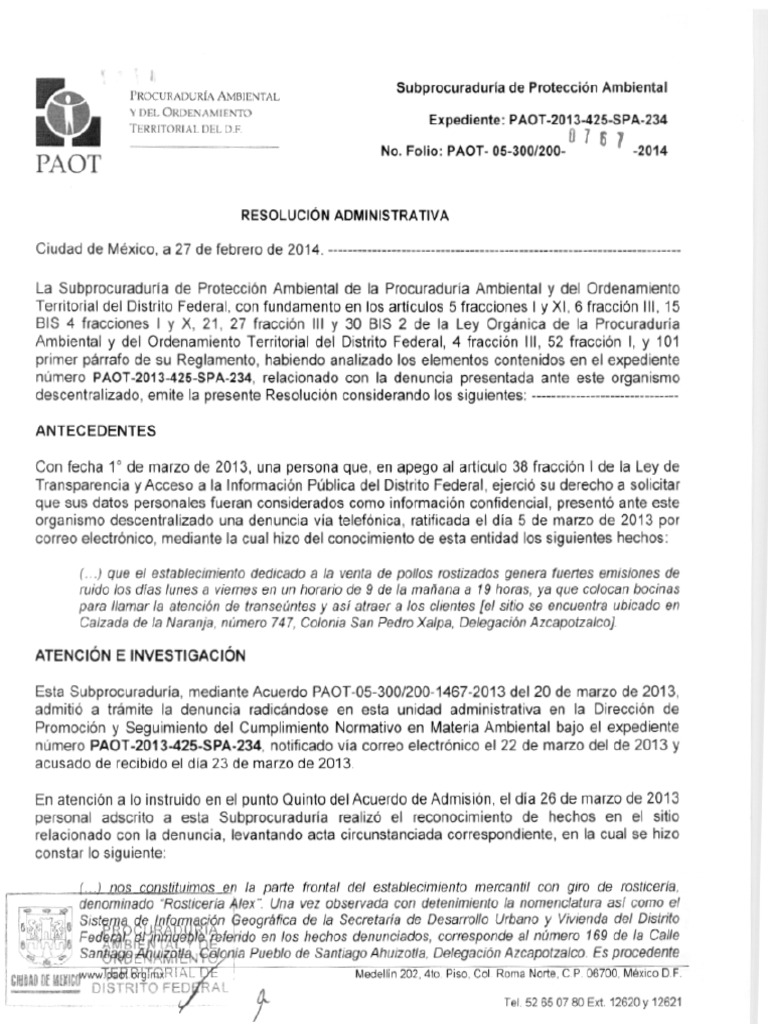 883 Resoluci N Spa 234 2013 | PDF | Contaminación | ruido