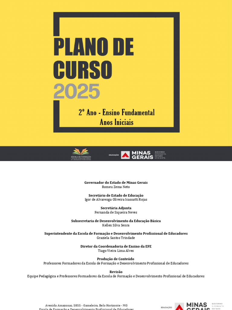 2 Ano Ef Plano de Curso 2025 Anos Iniciais | PDF | Pedagogia | Aprendizado
